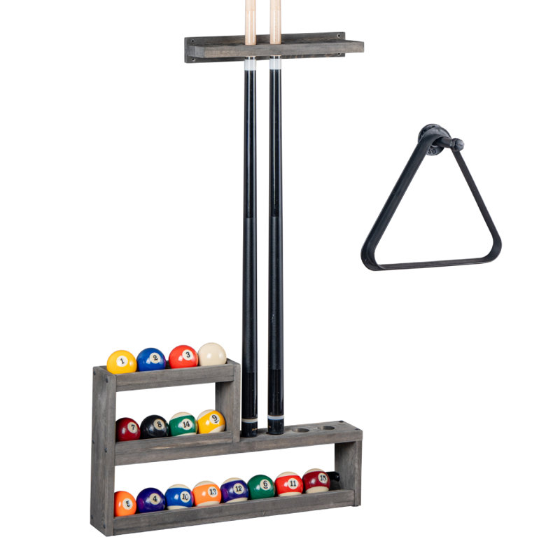 MyGift 3 Piece Vintage Wall Mounting Pool Cue Rack Set | Wayfair