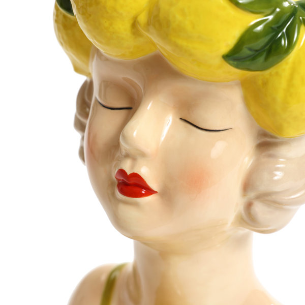Red Barrel Studio® Lady Lemons Ceramic 11.6-Inch Tall Sculpture Vase ...