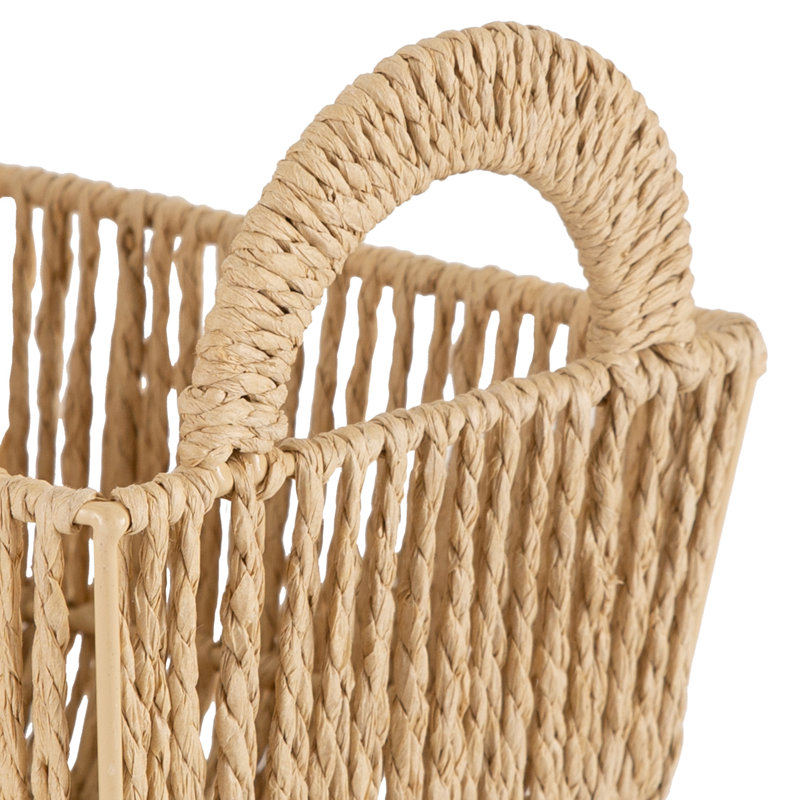 Simplify Bay Isle Home Vertical Weave Small Shelf Storage Basket with ...