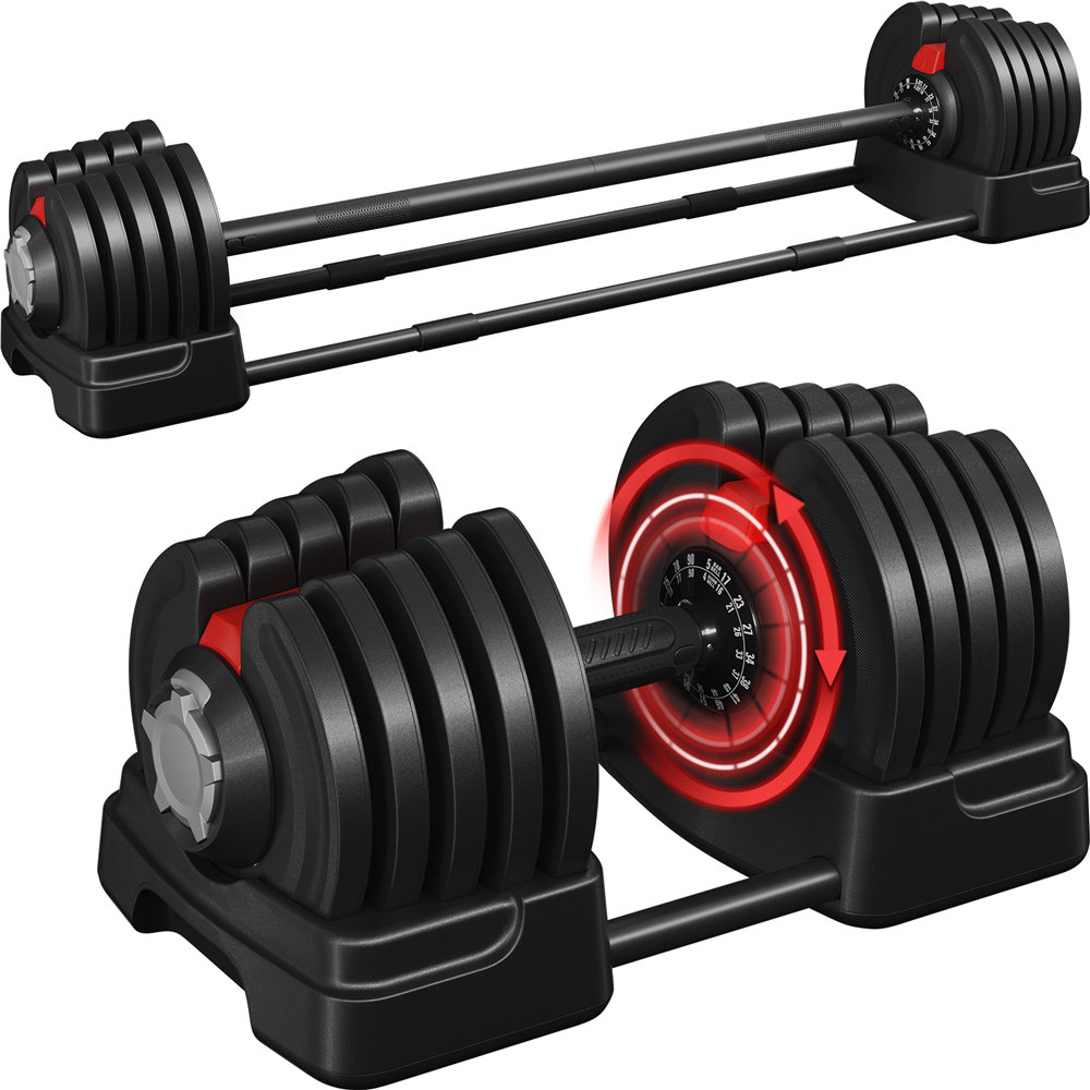 Yaheetech Quick Adjust Dumbbell Weight Set For Home Gym | Wayfair