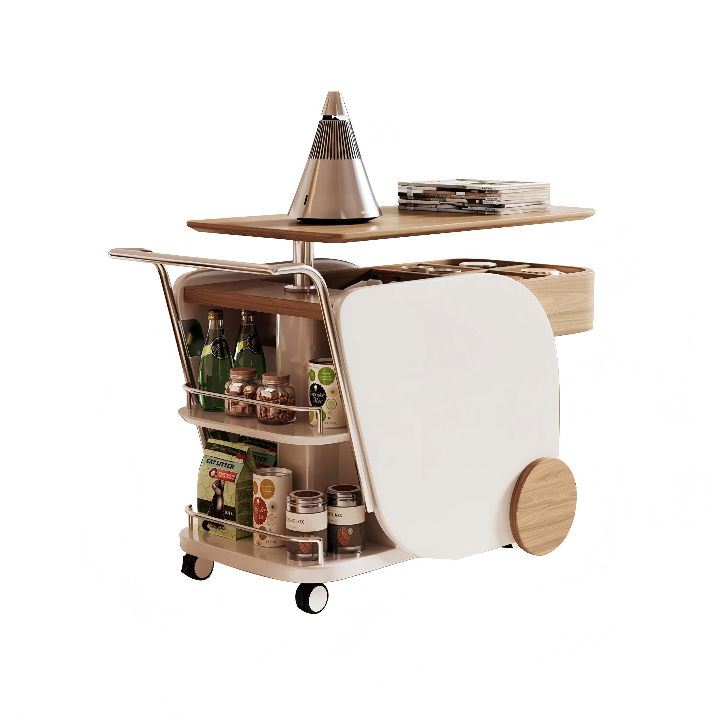 SINNOG Vintage Two - Tone Height - Adjustable and Rotatable Side Table ...