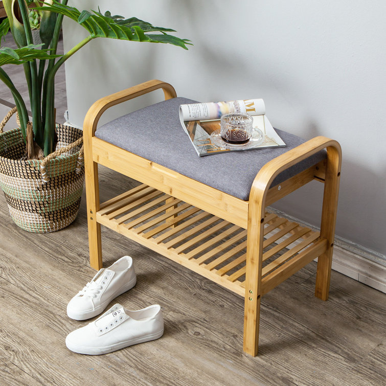 Red Barrel Studio® Janiyaa Polyester Blend Upholstered Storage Bench ...