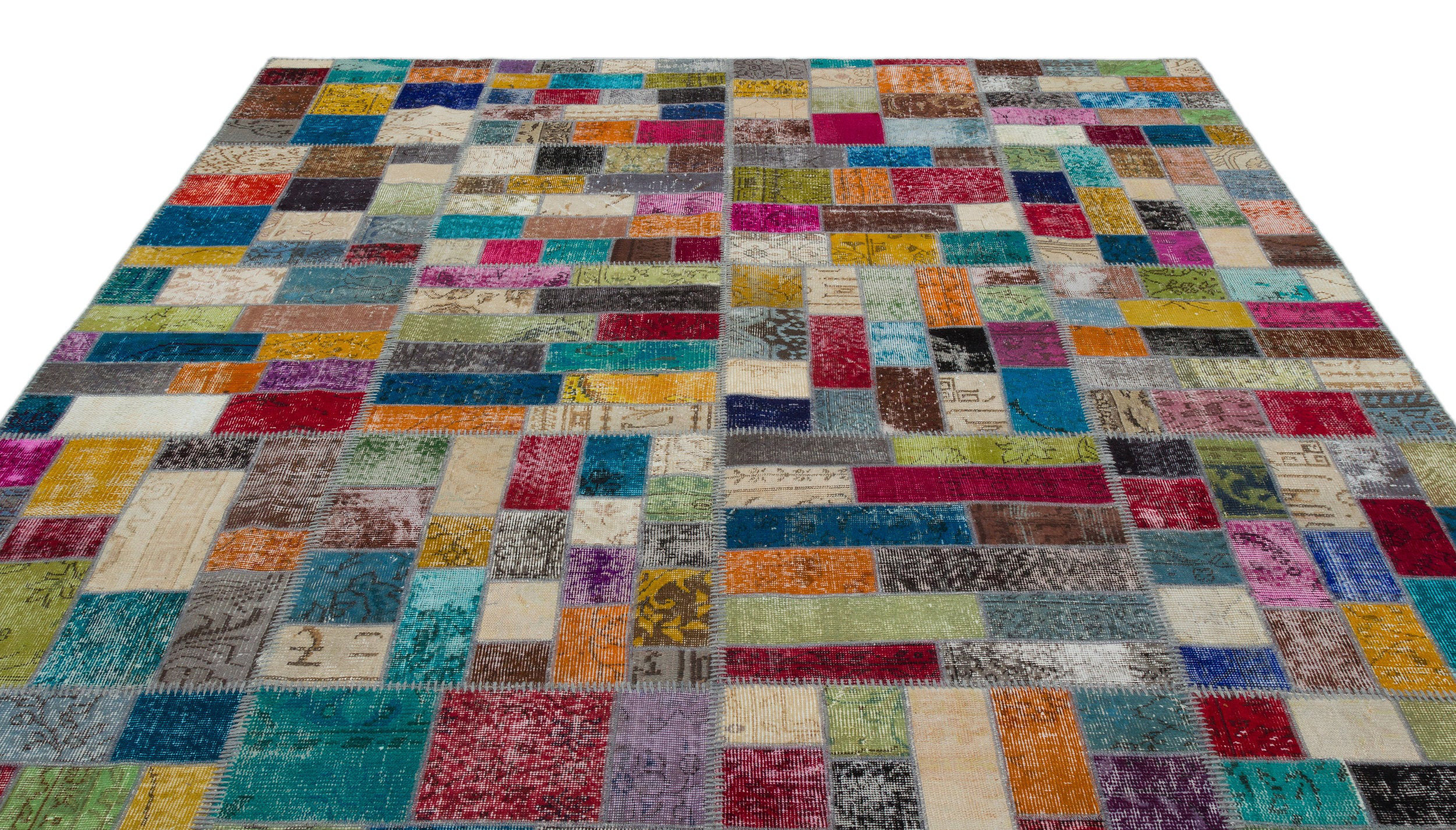 Lofy Patchwork Unique Hand Knotted Wool Patchwork Rug | Wayfair