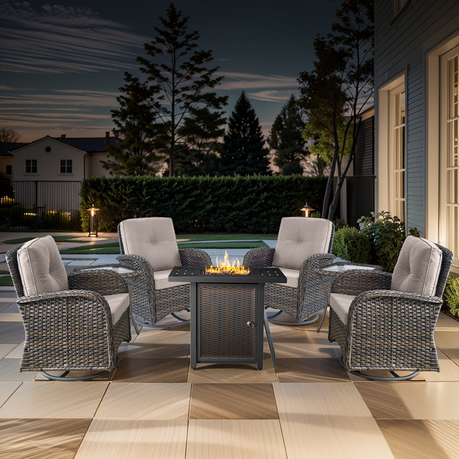Lark Manor 7 Piece Outdoor Multiple Chairs Seating Group With Cushions ...