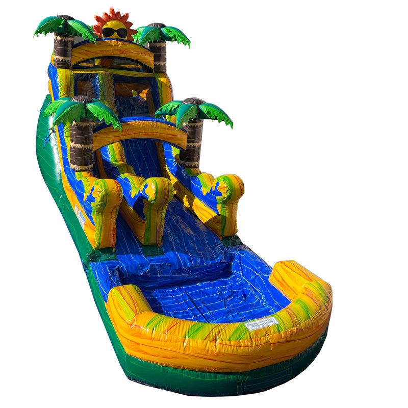 Jingo Jump 15 ft. x 30 ft. Inflatable Water Slide with Air Blower | Wayfair