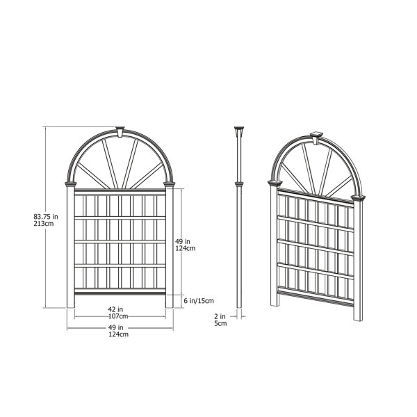 Charlton Home® Kerrimore Vinyl Arched Trellis & Reviews | Wayfair