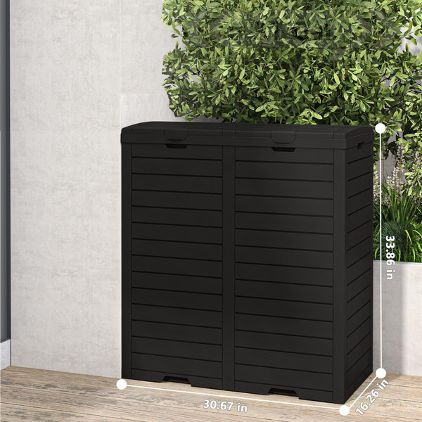 Olilawn Resin Manual Lift Curbside Trash & Recycling Bin - 62 Gallons ...