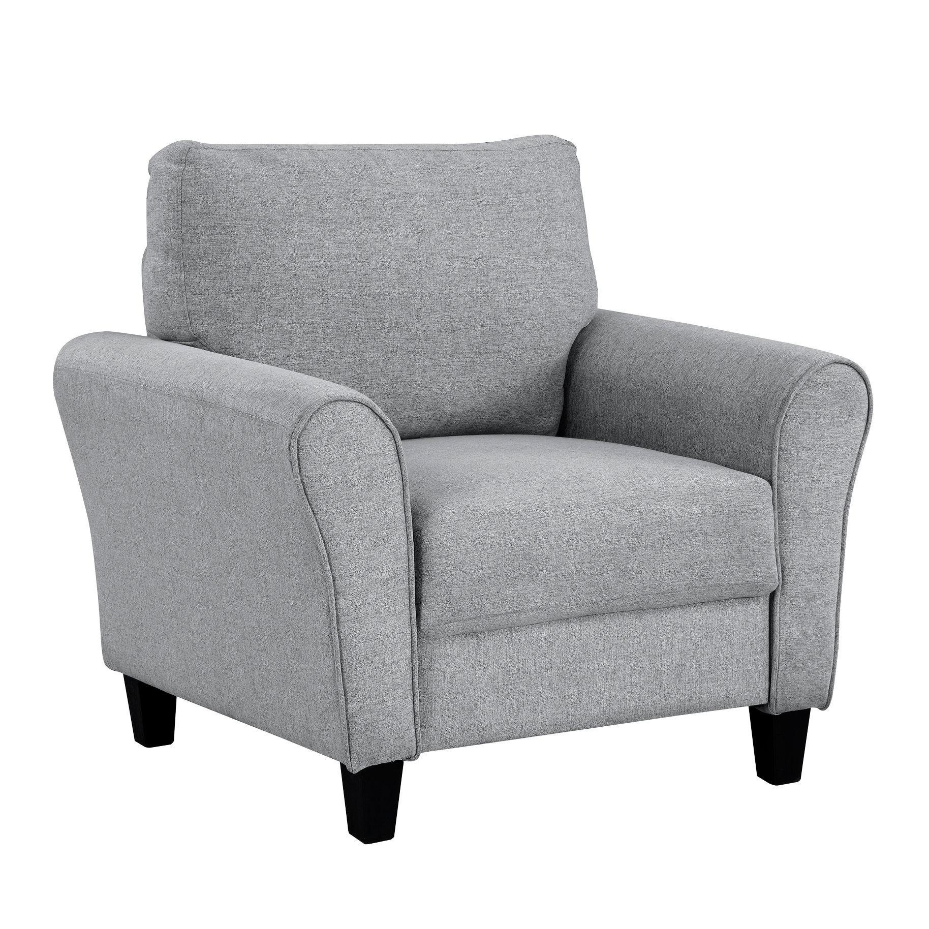 Hokku Designs Dark Gray Textured Fabric Chair For Traditional Living ...