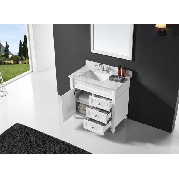 Alcott Hill® Pearcy 36'' Single Bathroom Vanity with Marble Top | Wayfair