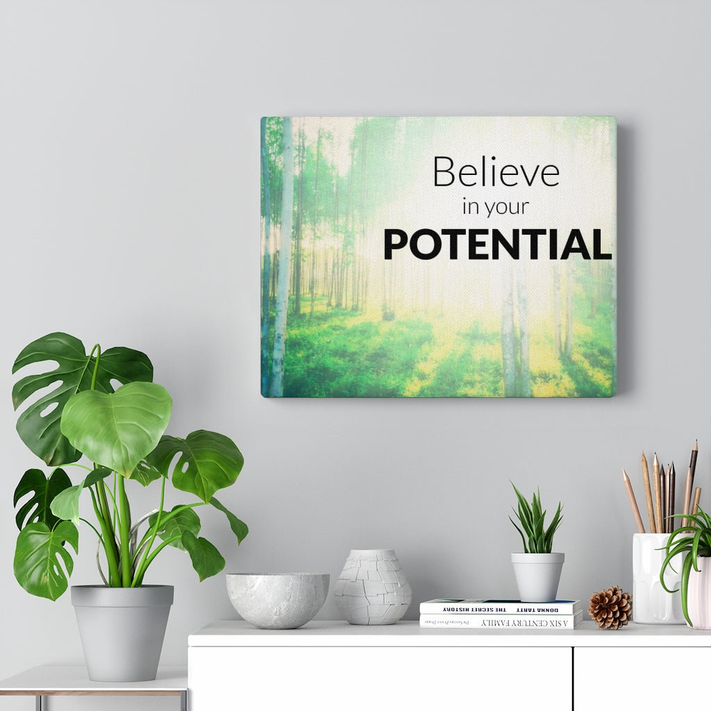Trinx Inspirational Quote Canvas Believe In Your Potential Wall Art ...
