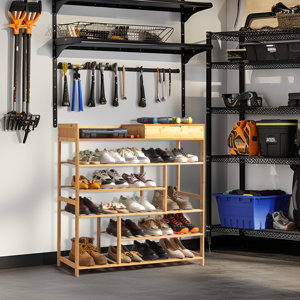 Millwood Pines Nanno 24 Pair Solid Wood Shoe Rack & Reviews | Wayfair