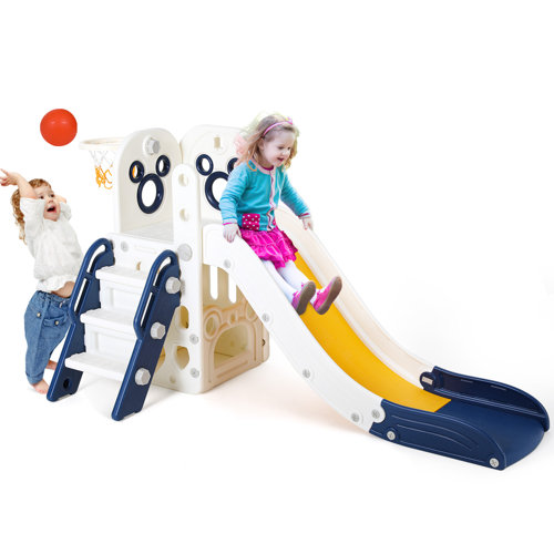 Pirecart Kids Slide L-Shaped, 4 in 1 Slide Climber for Toddler, with ...