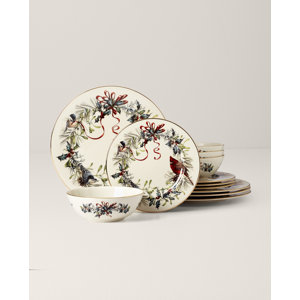 Lenox Winter Greetings 12-Piece Dinnerware Set & Reviews | Wayfair