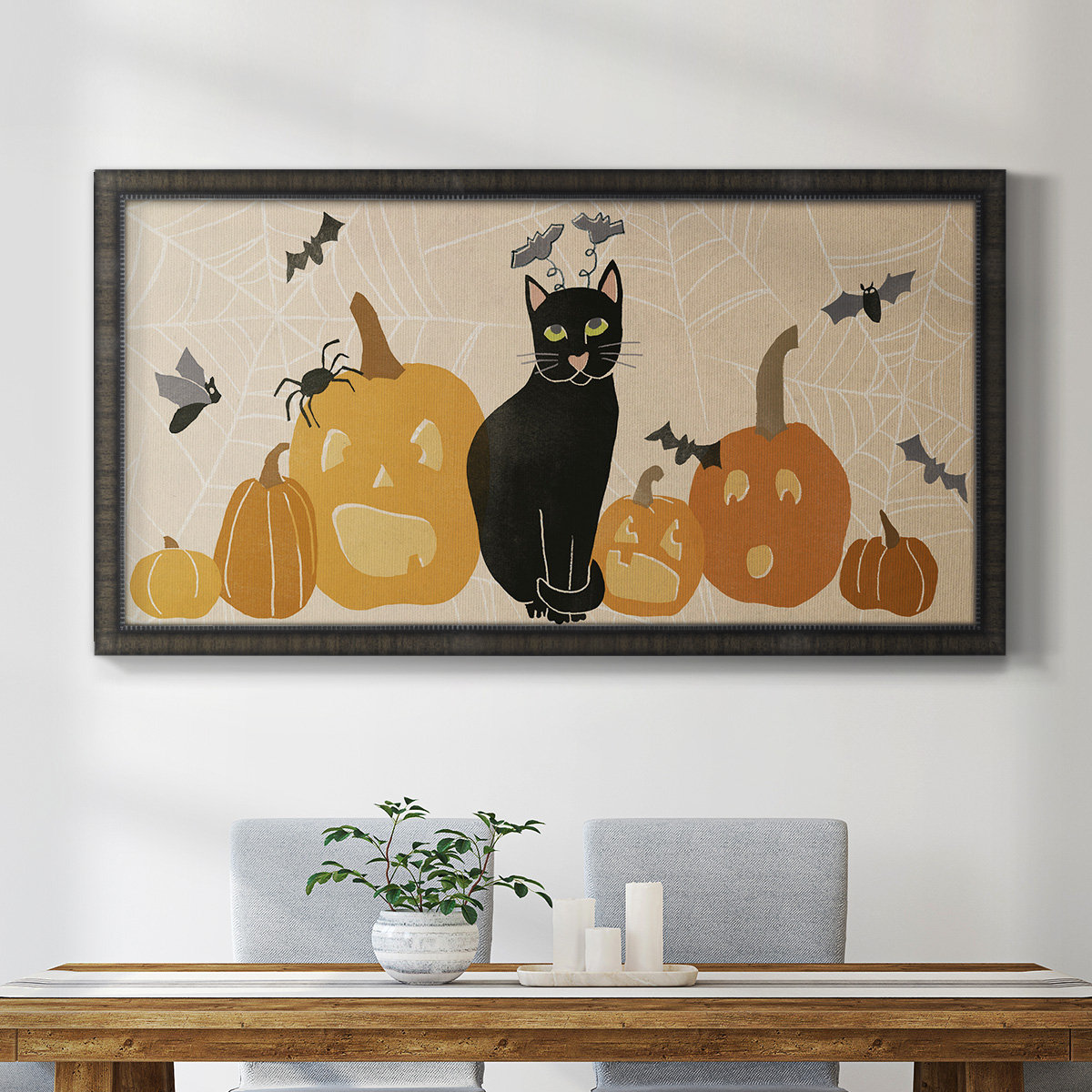 The Holiday Aisle® Pumpkin Patch Cats Collection D Premium Framed ...
