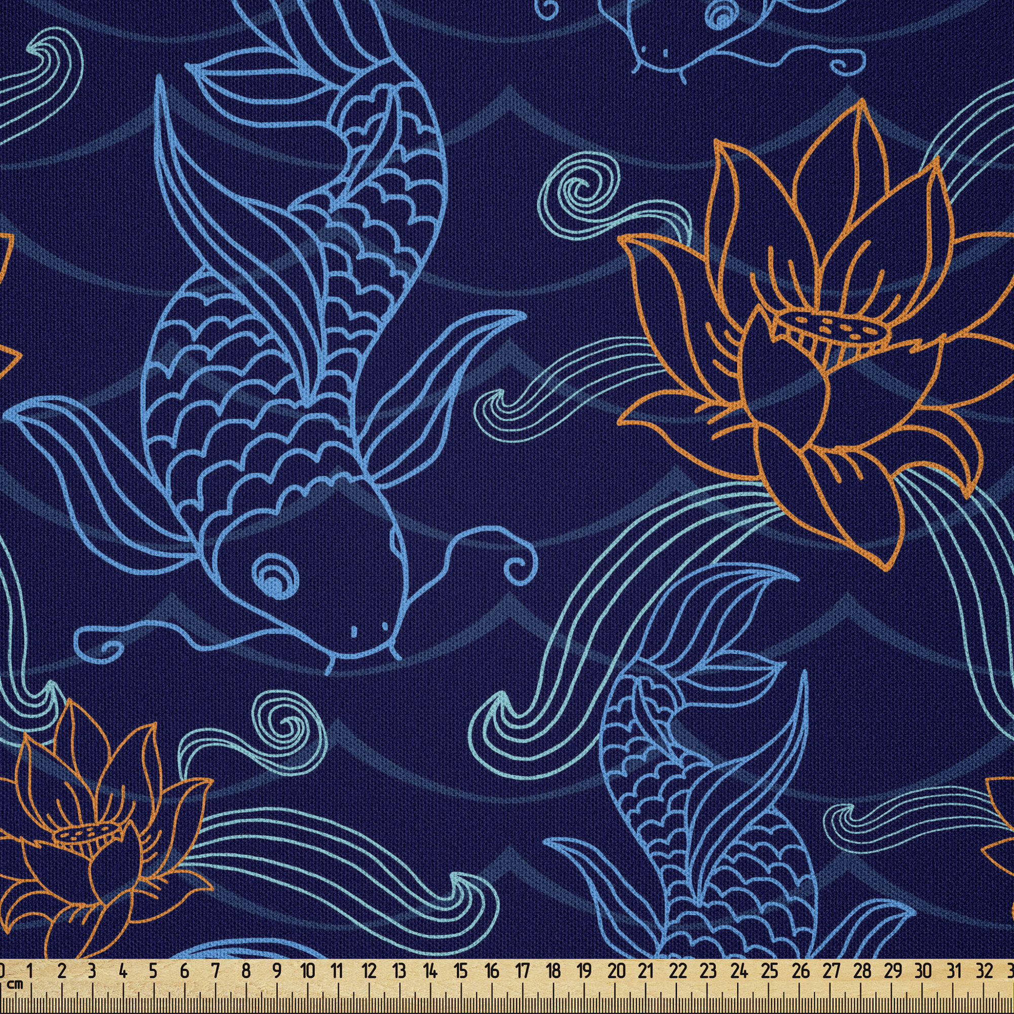East Urban Home Ambesonne Fish Fabric By The Yard, Oriental Koi Fish ...