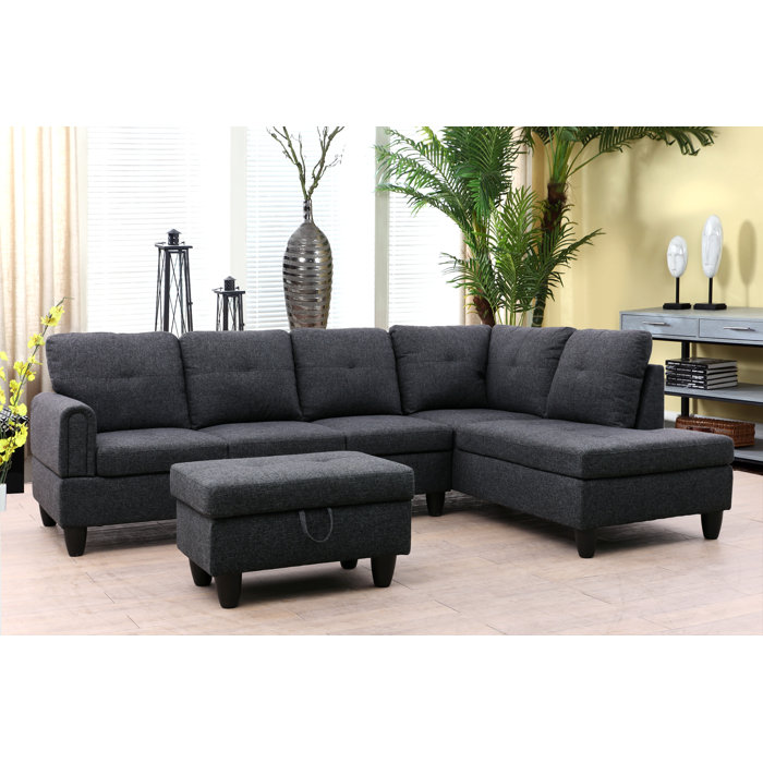 Latitude Run® Jacksmith 3 - Piece Upholstered Sectional & Reviews | Wayfair