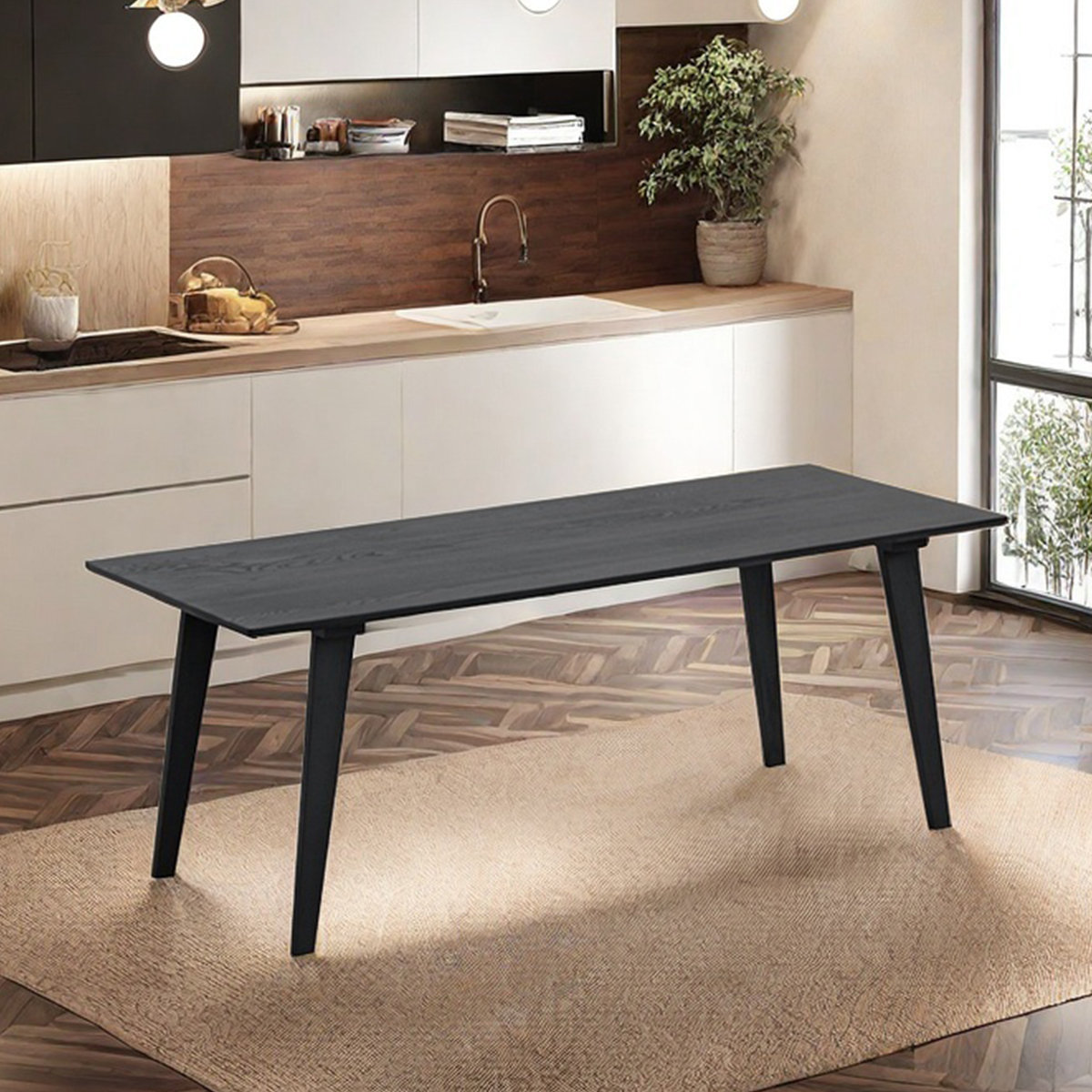 Beicang Home Ash wood dining table home black rectangular - Wayfair Canada