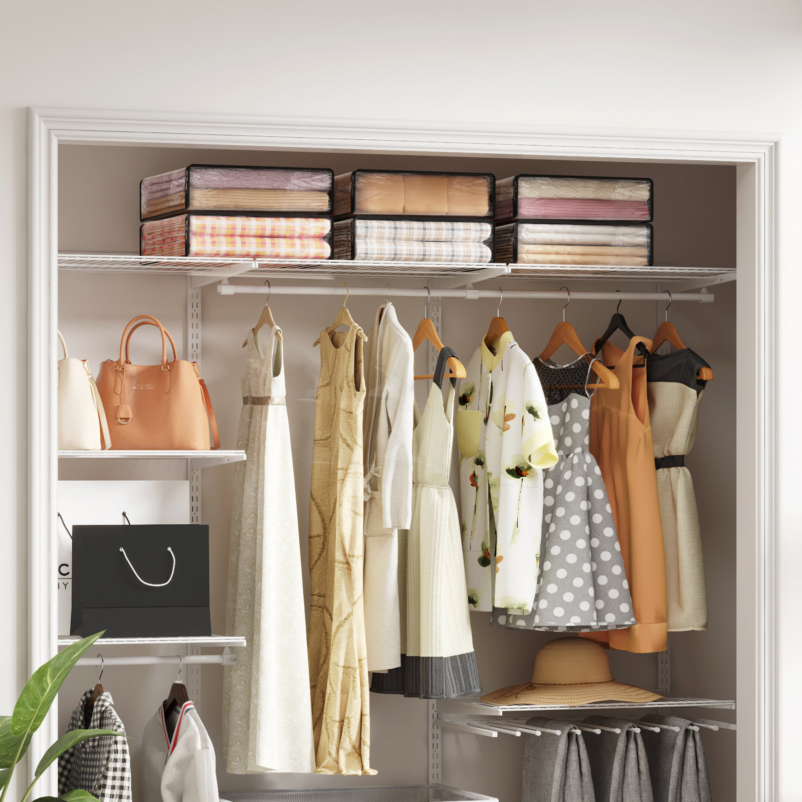 Rebrilliant 8 Pack Clear Clothes Storage Bags With Zipper, Plastic ...