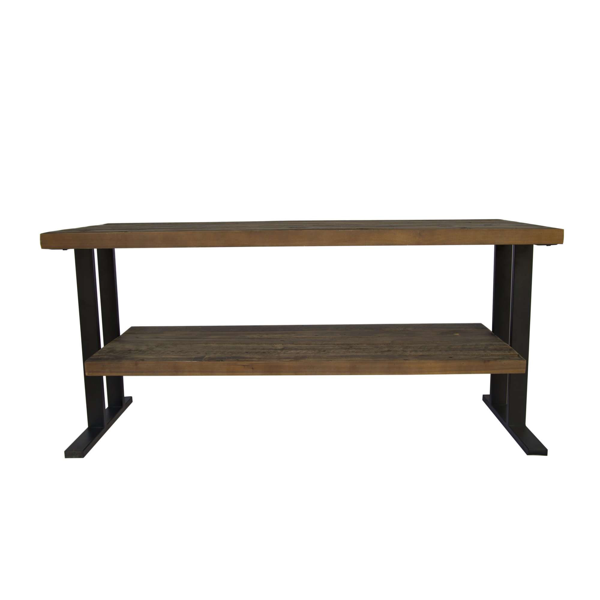 Latitude Run® Natural Reclaimed Wood Media Console Table With Open ...
