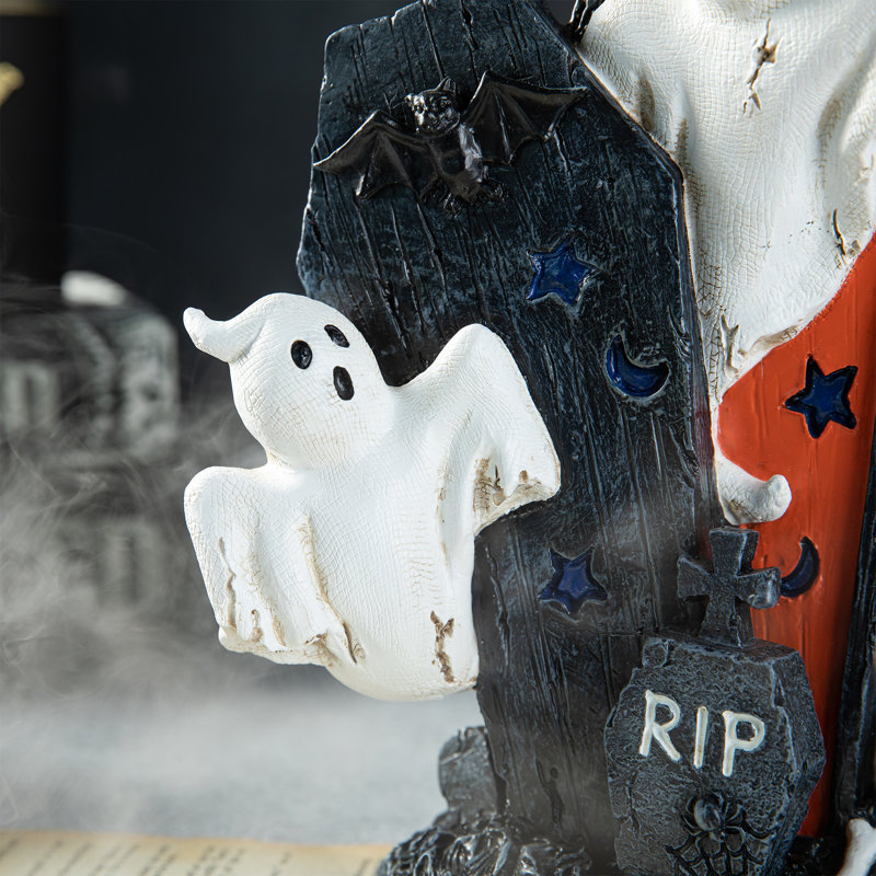 The Holiday Aisle® 9.75''H Halloween Polyresin Ghost Gravestone Table ...