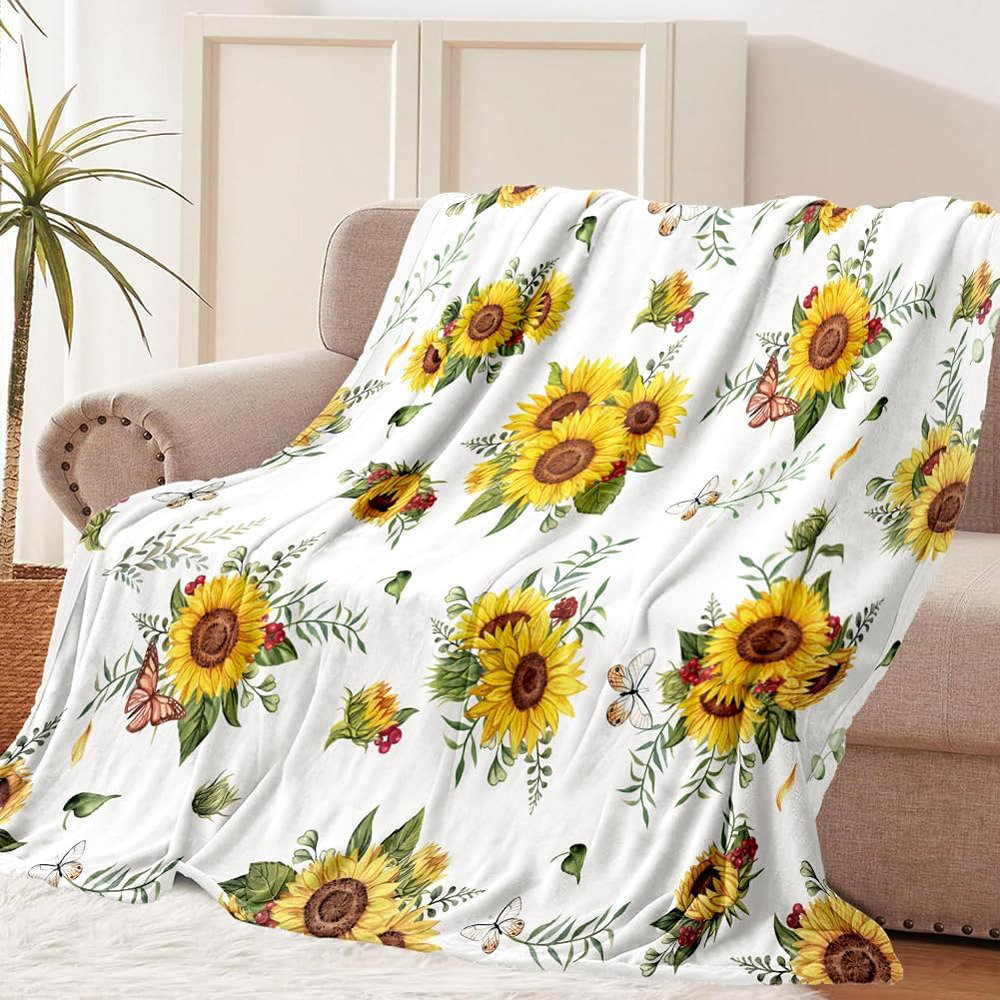 MAXAYA Sunflower Gifts For Women, Sunflower Butterfly Throw Bl... | Wayfair