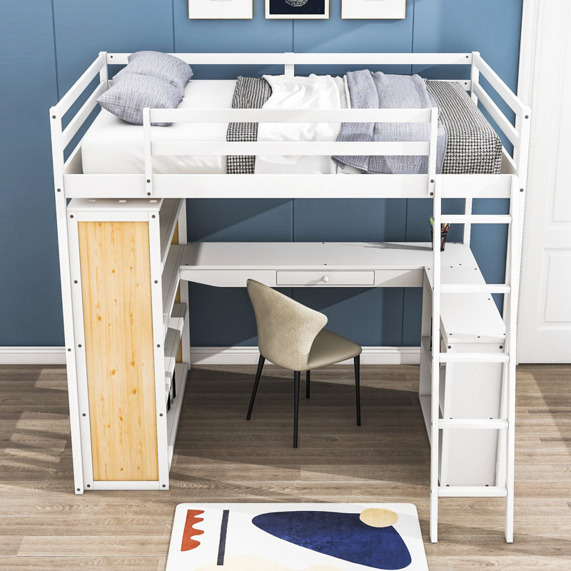 Harriet Bee Hadees Full Platforms Loft Bed with Built-in-Desk by ...