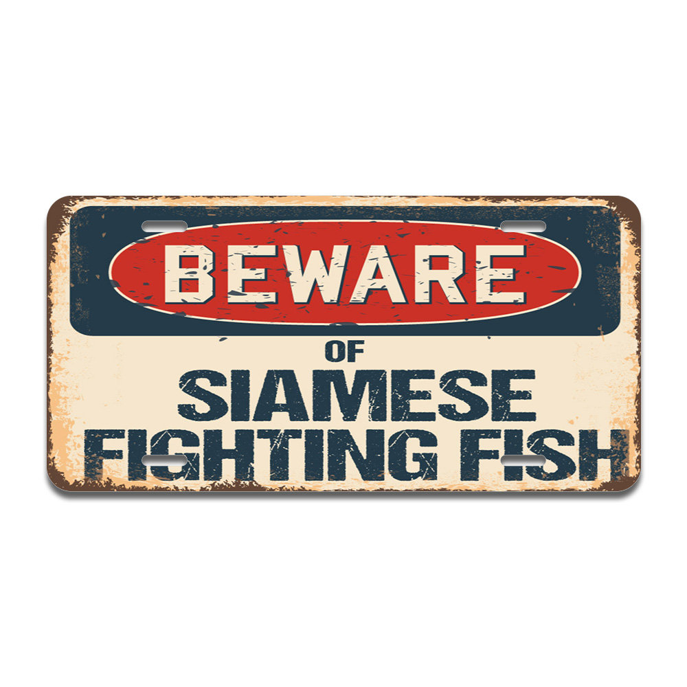 SignMission Beware of Siamese Fighting Fish Aluminum Plate Frame | Wayfair