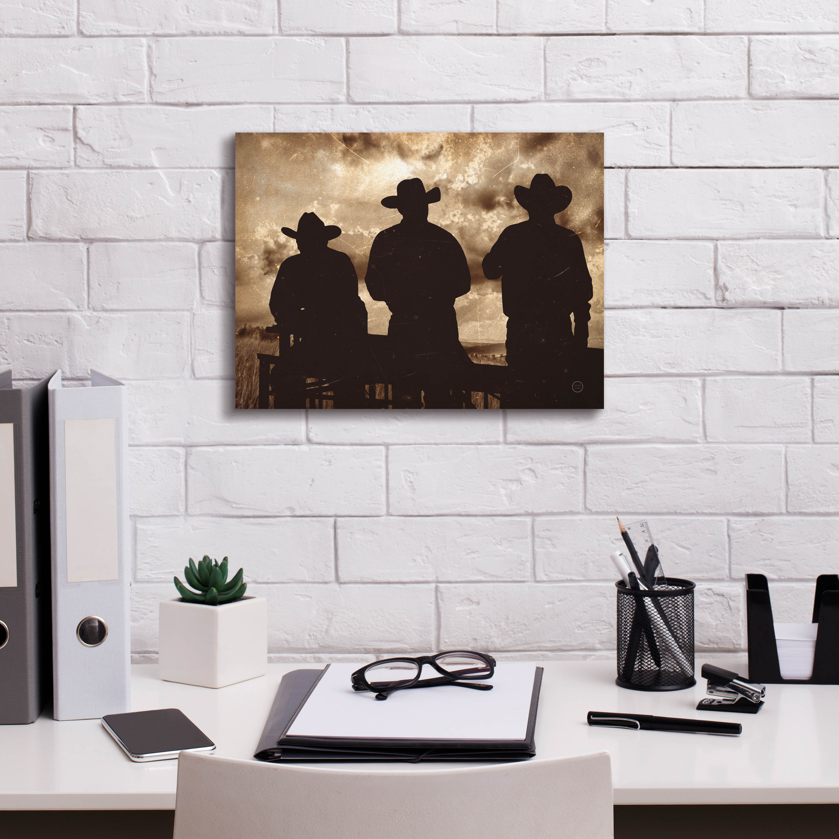 Foundry Select 'Foundry Select 'Three Cowboys Sepia' by Nathan Larson Canvas Wall Art | Wayfair