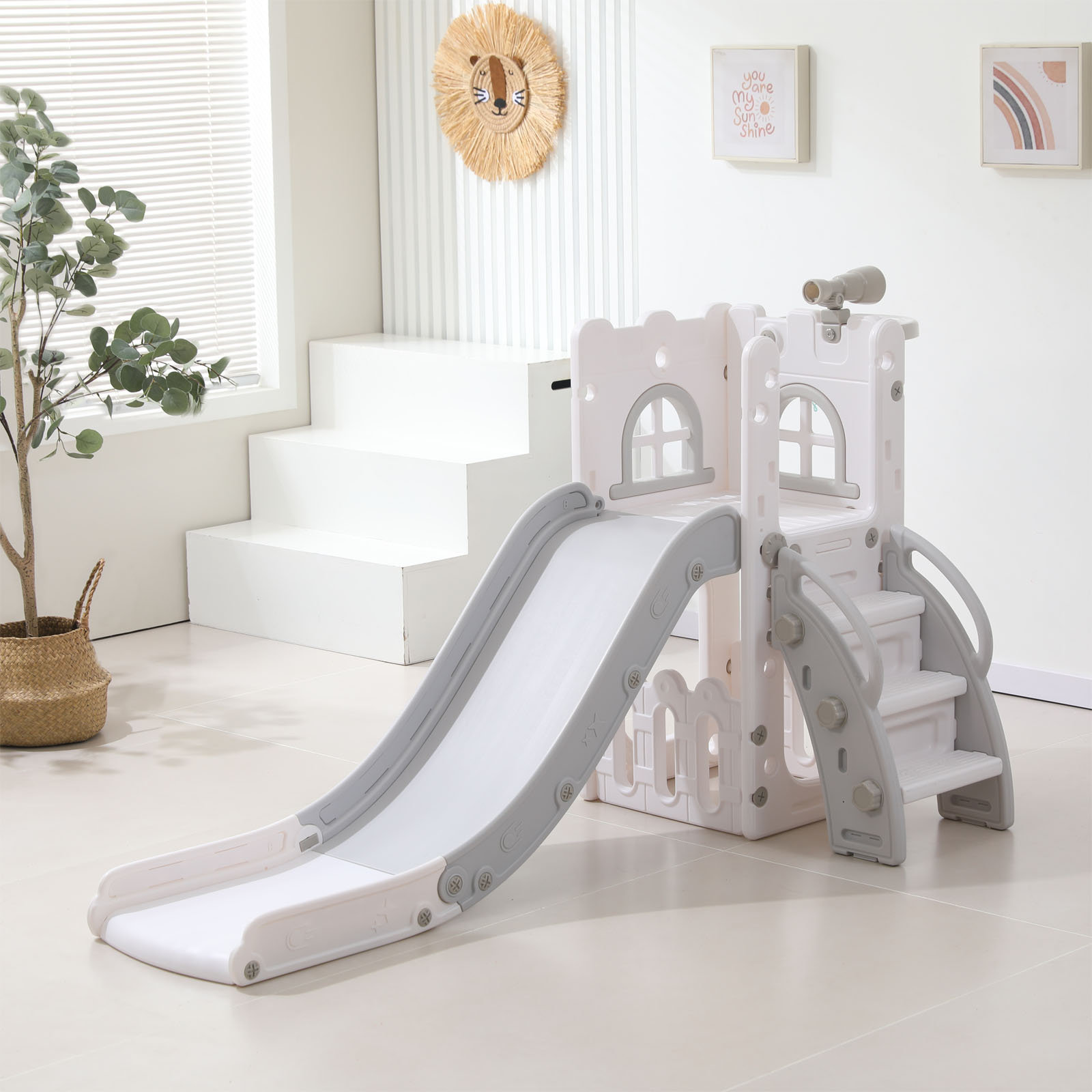 Feanch 40.9'' W Plastic indoor Freestanding Playset Slide - Wayfair Canada