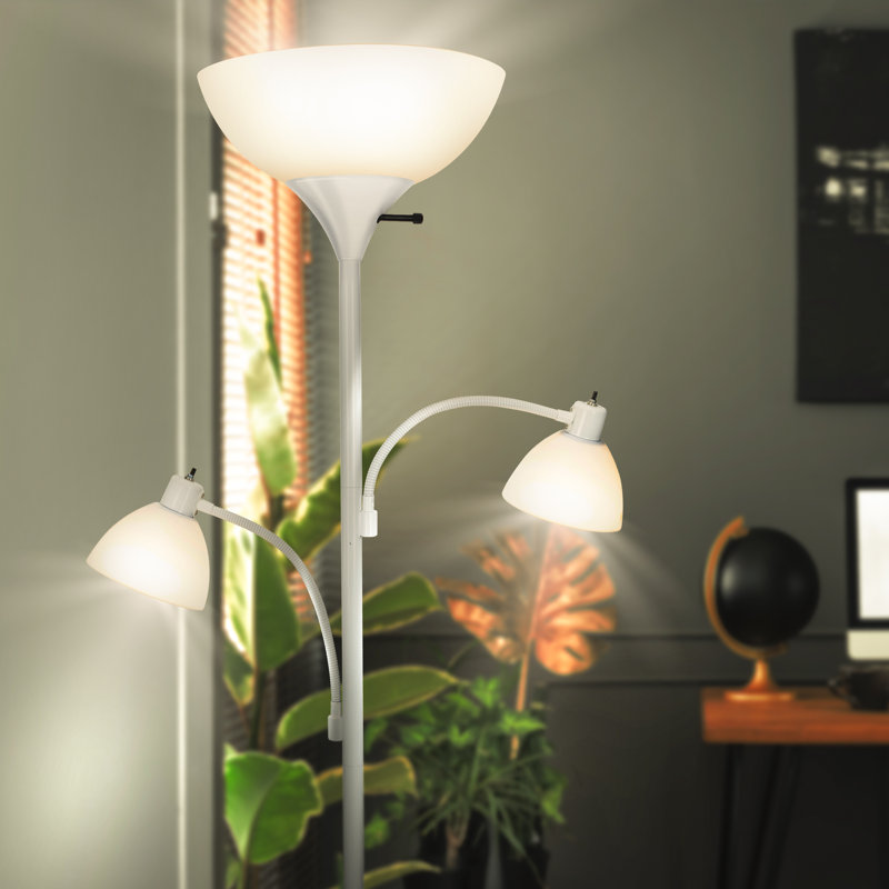 Brightech Dome Double 72 in. Industrial 3-Light 3-Way Dimming LED Floor ...