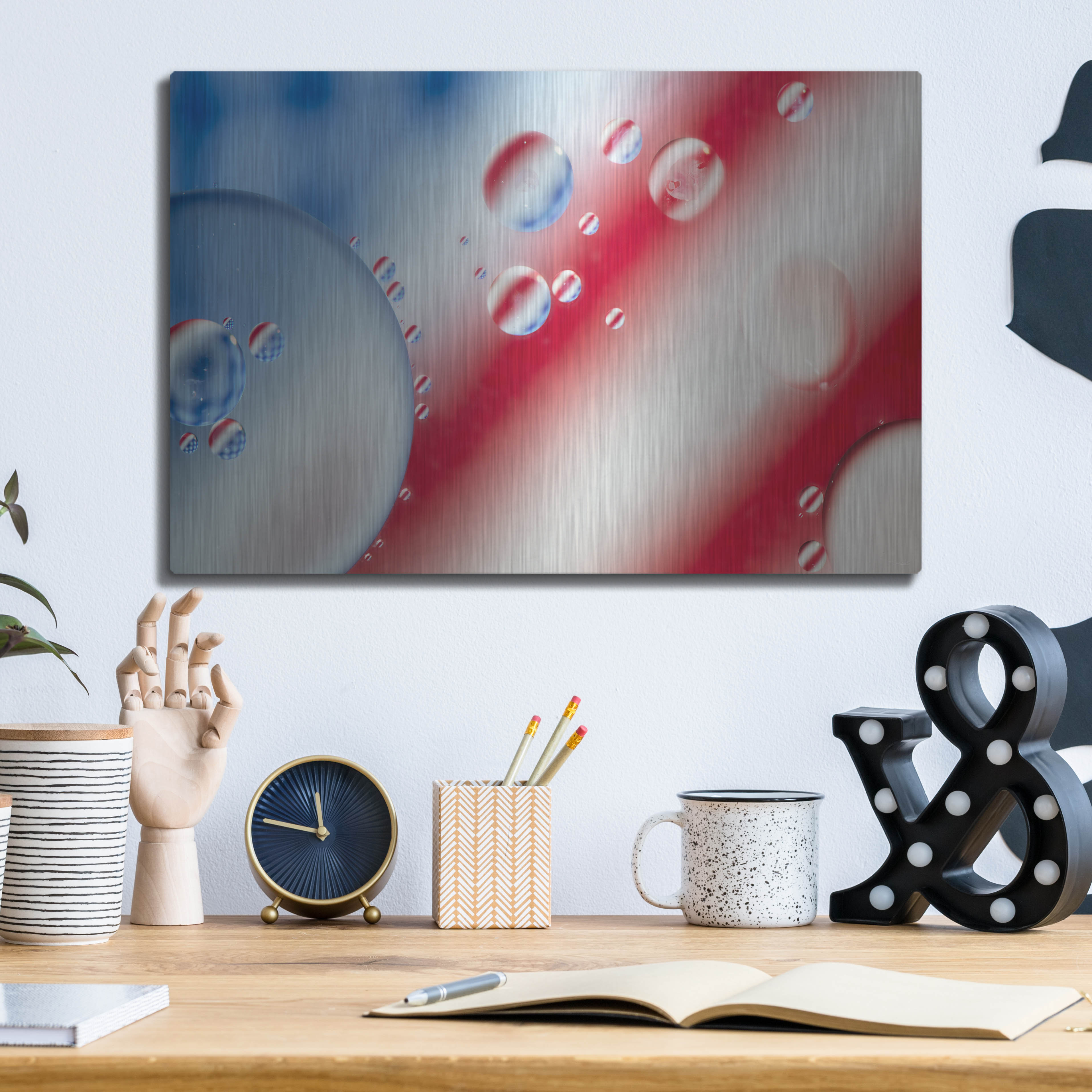 Ebern Designs 'Oil And Water 07' by Gordon Semmens Metal Wall Art | Wayfair