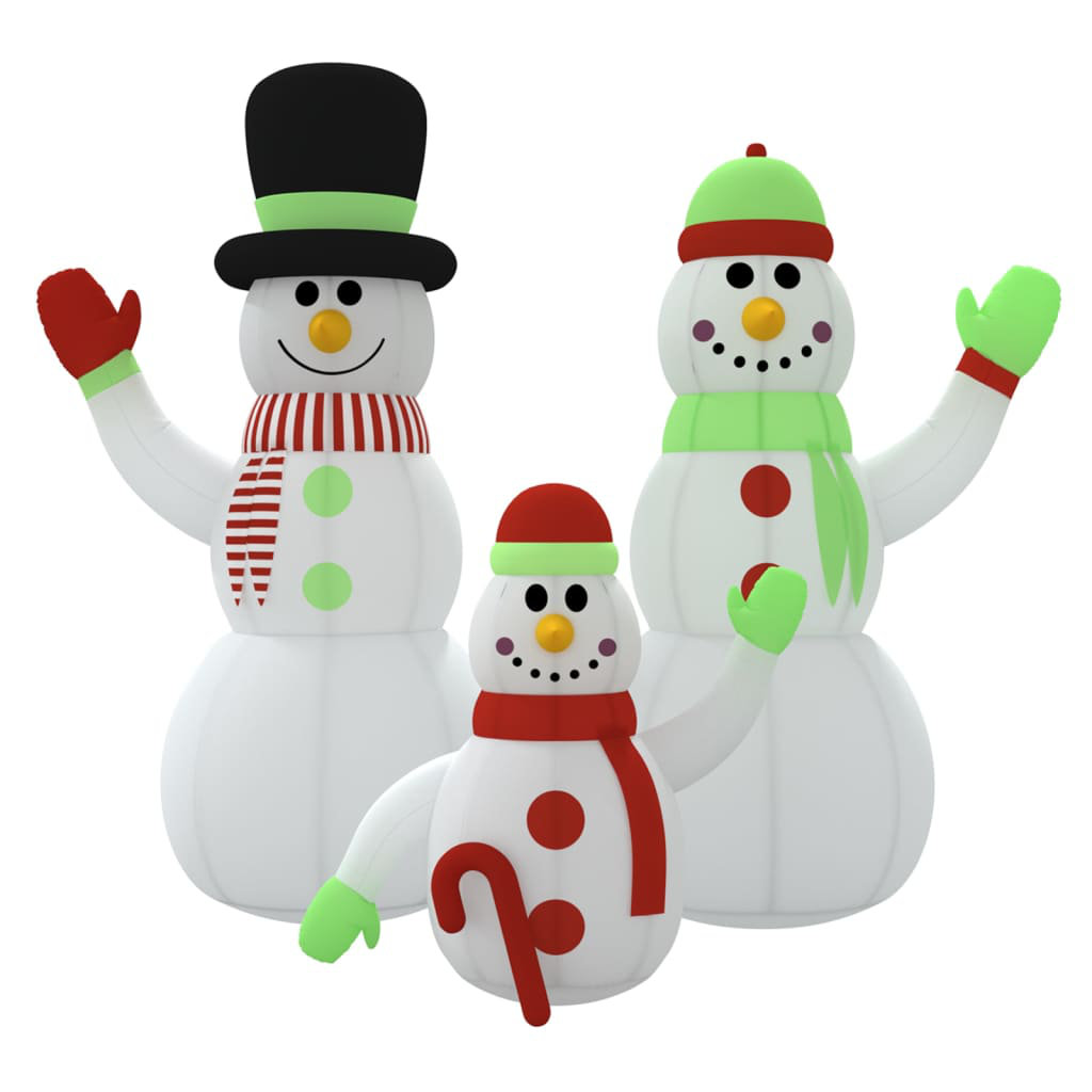 The Holiday Aisle® Inflatable Snowman Family Xmas Decoration with LEDs ...