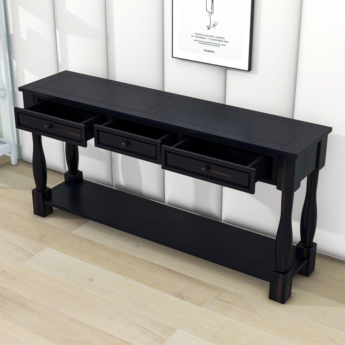 Alcott Hill® Deryck Wooden Console Table with Storage Drawers and ...