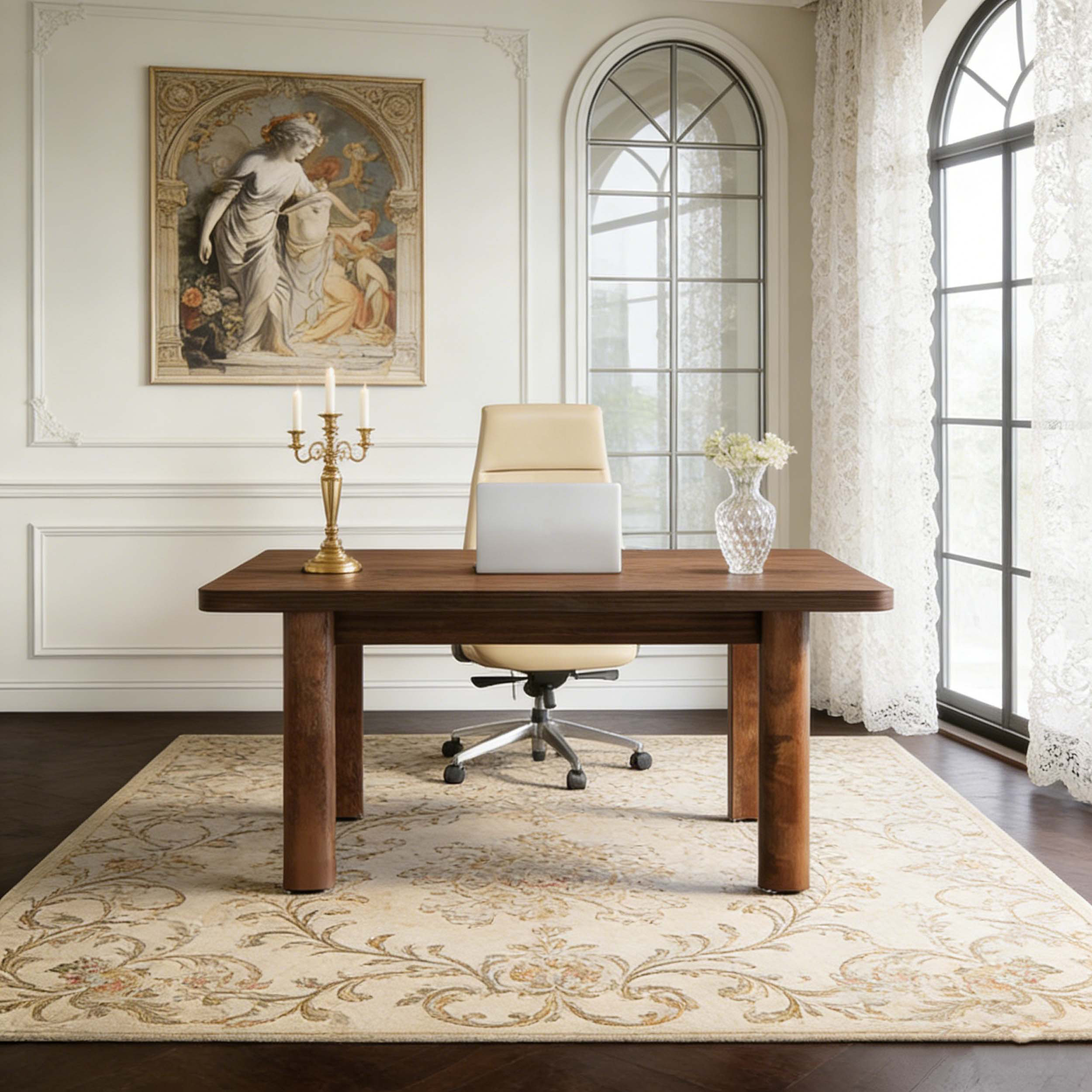 George Oliver Wood Executive Computer Desk for Office Conference Use ...