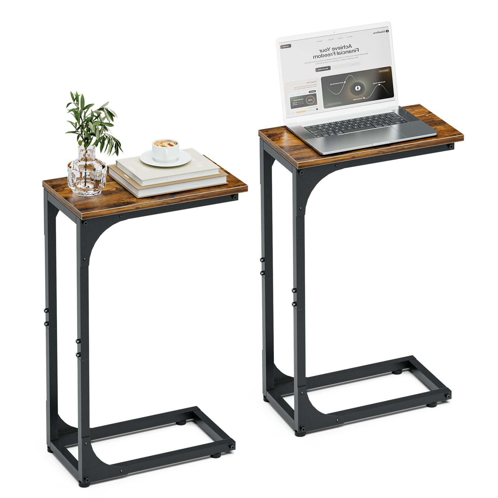 Latitude Run® C-Shaped End Tables Set Of 2 - Modern Small Sofa Table ...