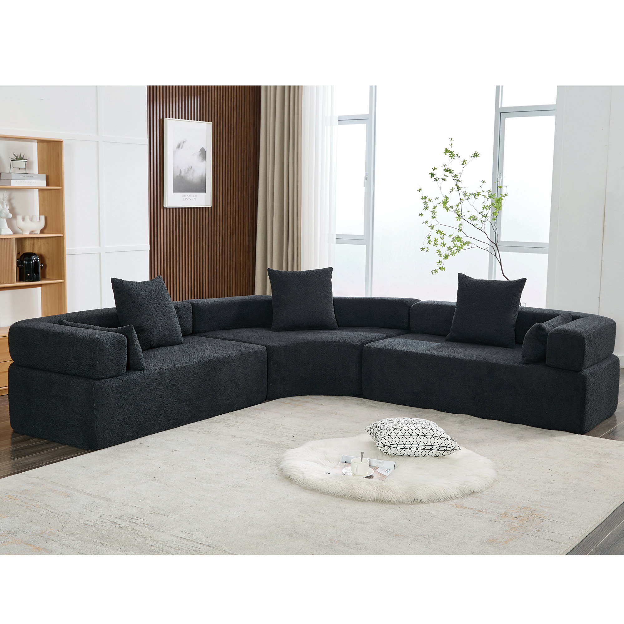 Orren Ellis Modular Comfort Upholstered Sofa Modern Living Room Seating ...