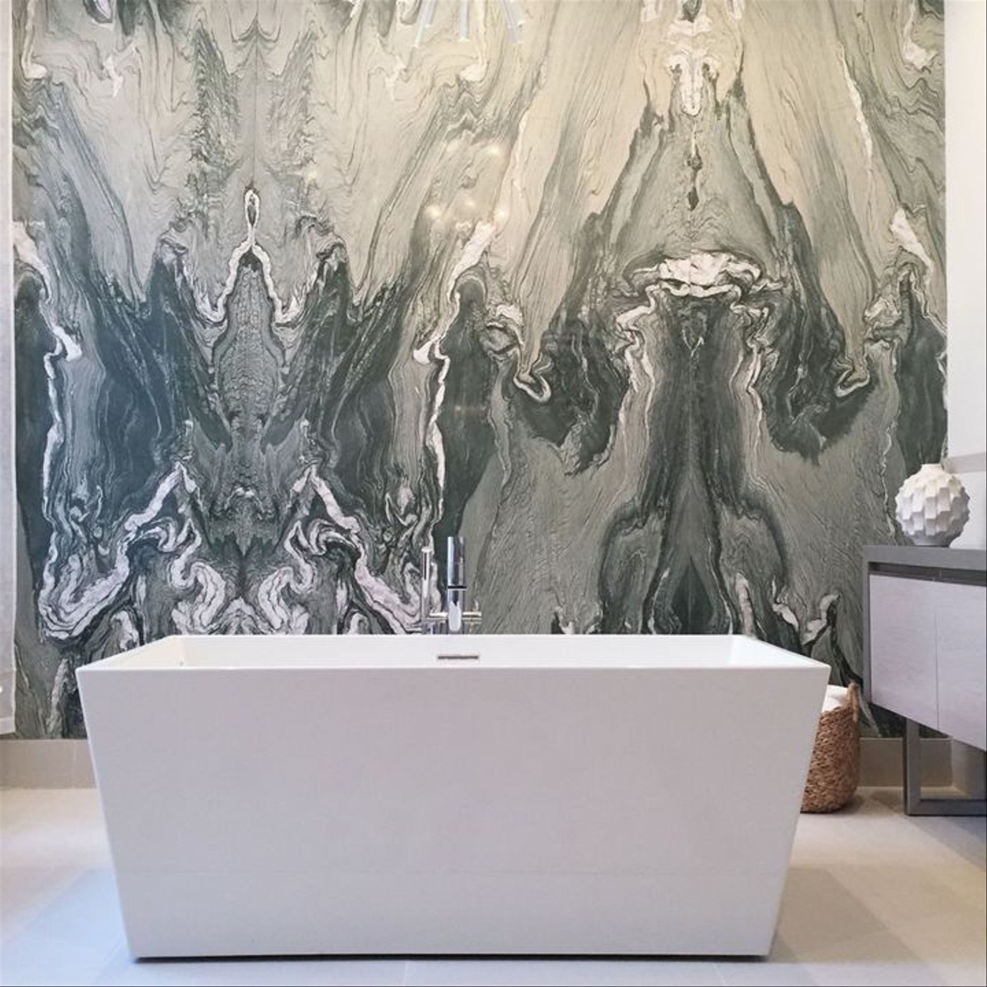 Wetstyle Cube 60" x 30" Freestanding Solid Surface Soaker Tub | Wayfair