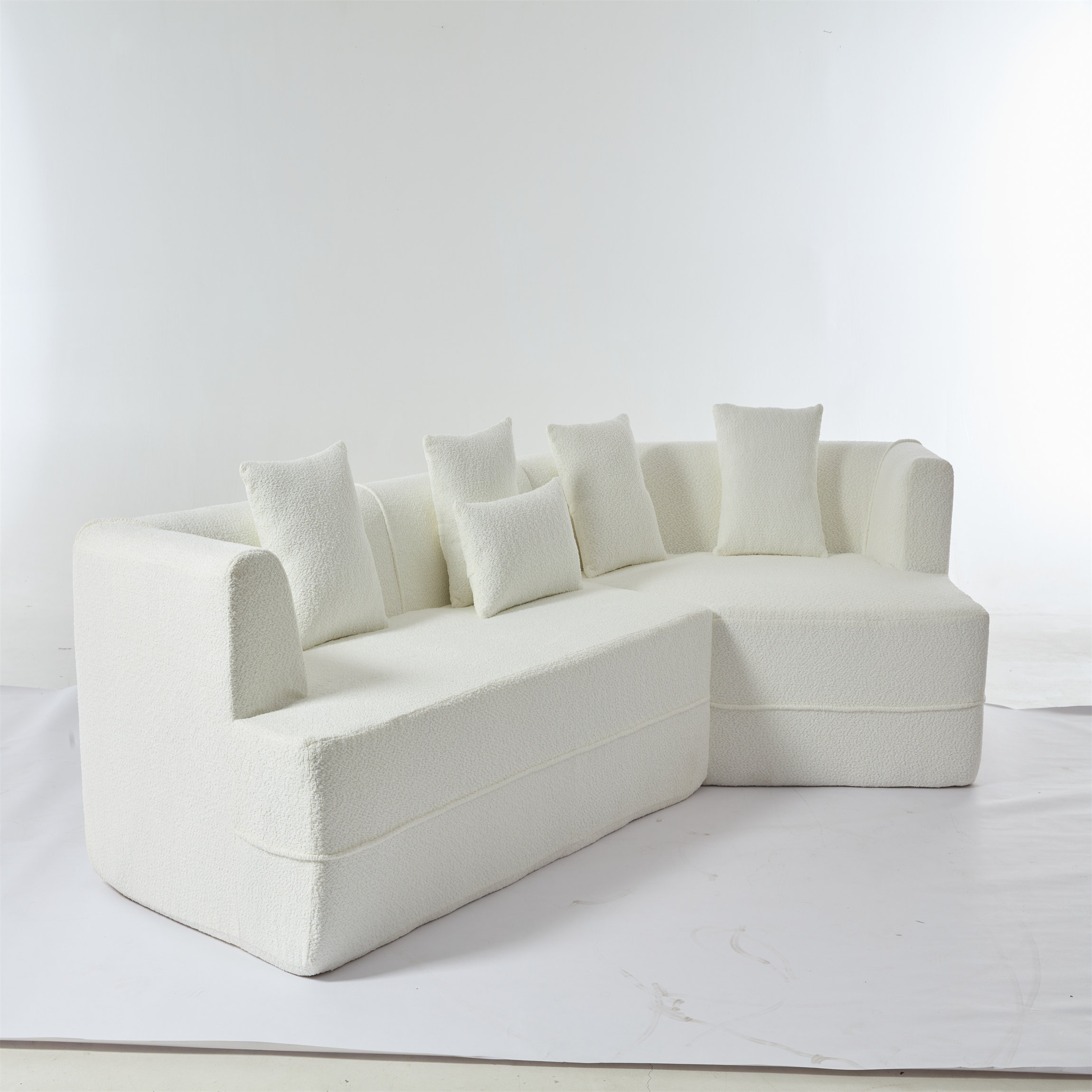 Latitude Run® Modular Cushions Sofa Movable Ottoman,Corner Low Back ...