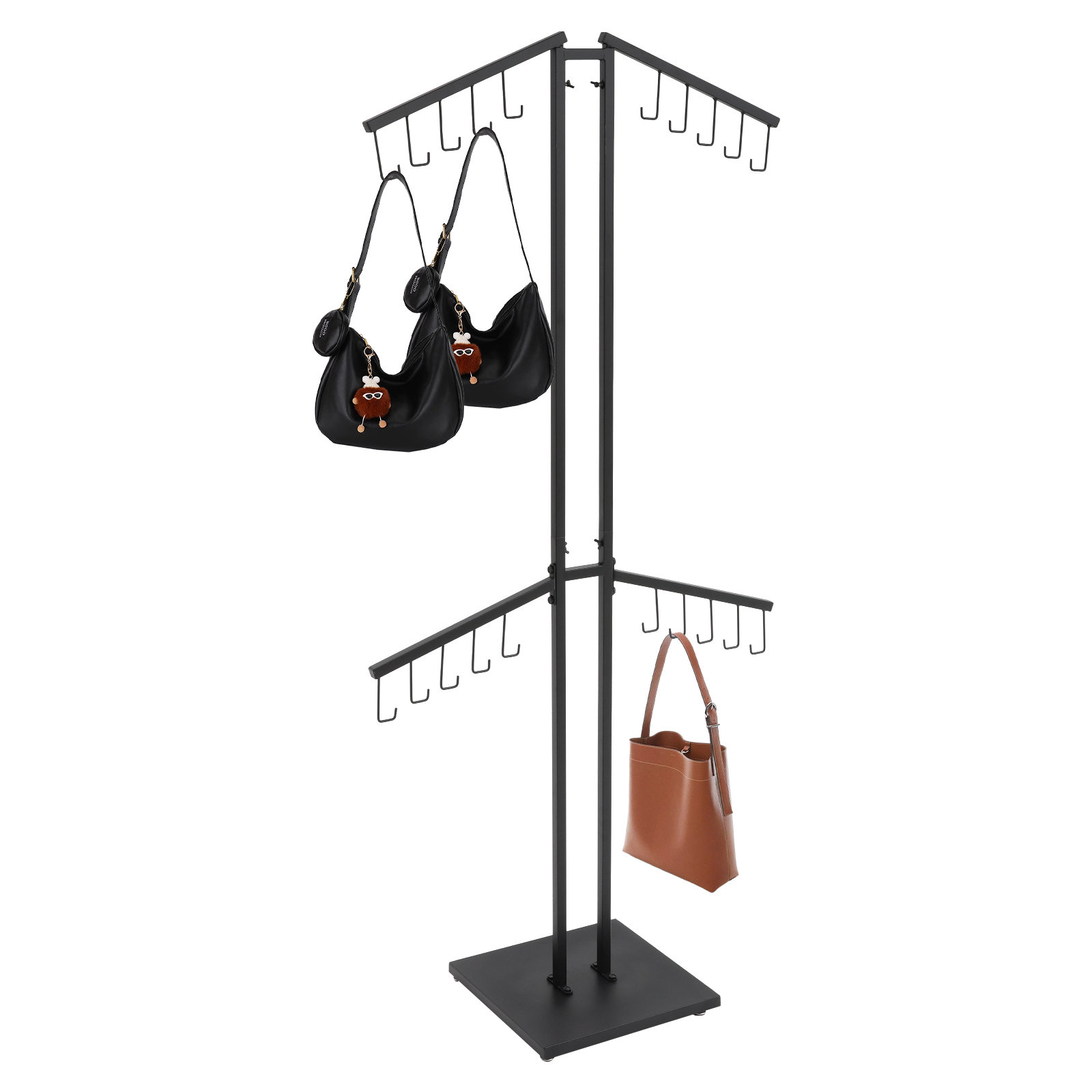 Latitude Run® Four Arm Handbag Rack Free Standing Handbag Display Stand ...
