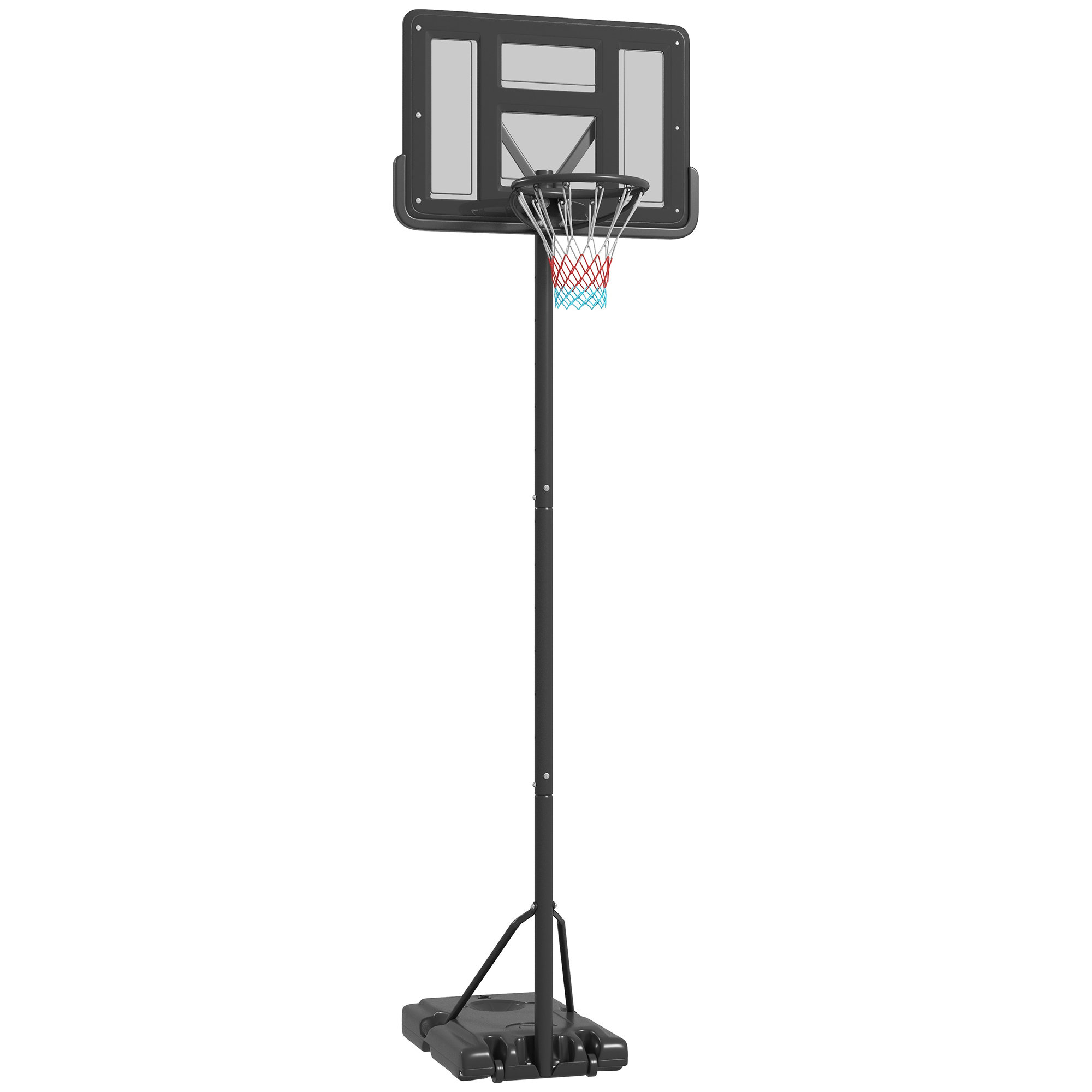 Soozier Adjustable Height 43'' W Steel Portable Full-Size Basketball ...