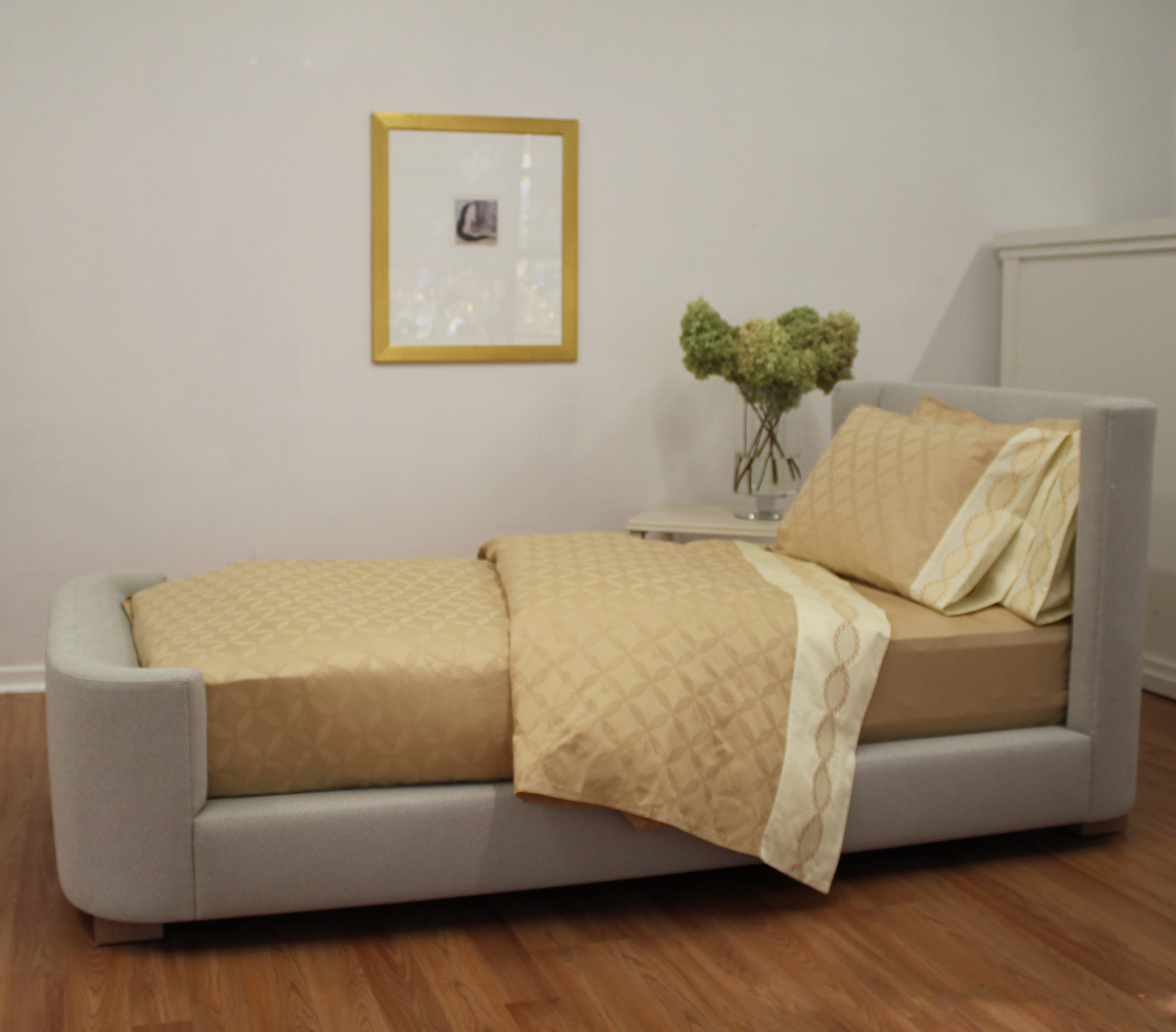 CGG HOME FASHIONS COCO BEDSKIRT PEACH/NATURAL | Wayfair