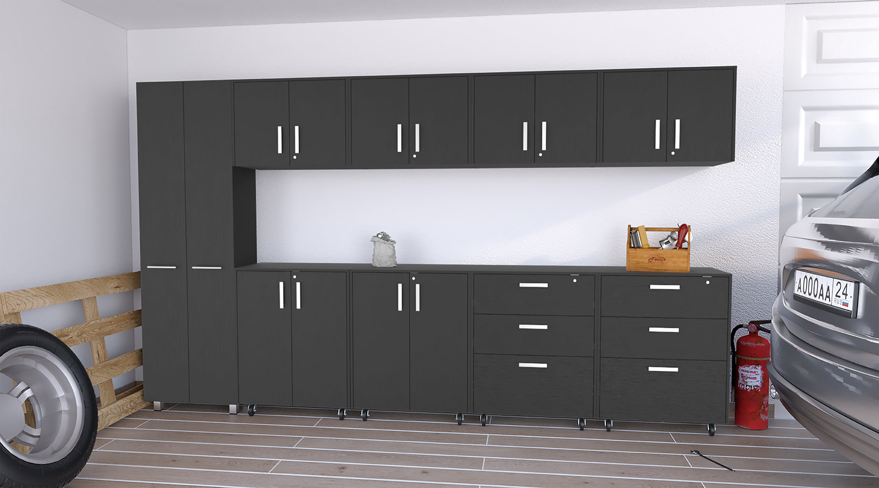 Latitude Run® Georgia 9-Piece Garage Storage Cabinet System | Wayfair