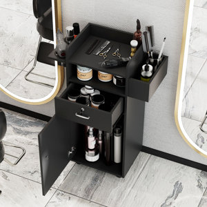 Inbox Zero Latyia Salon Station for Hair Stylist,Hair Styling Organizer ...