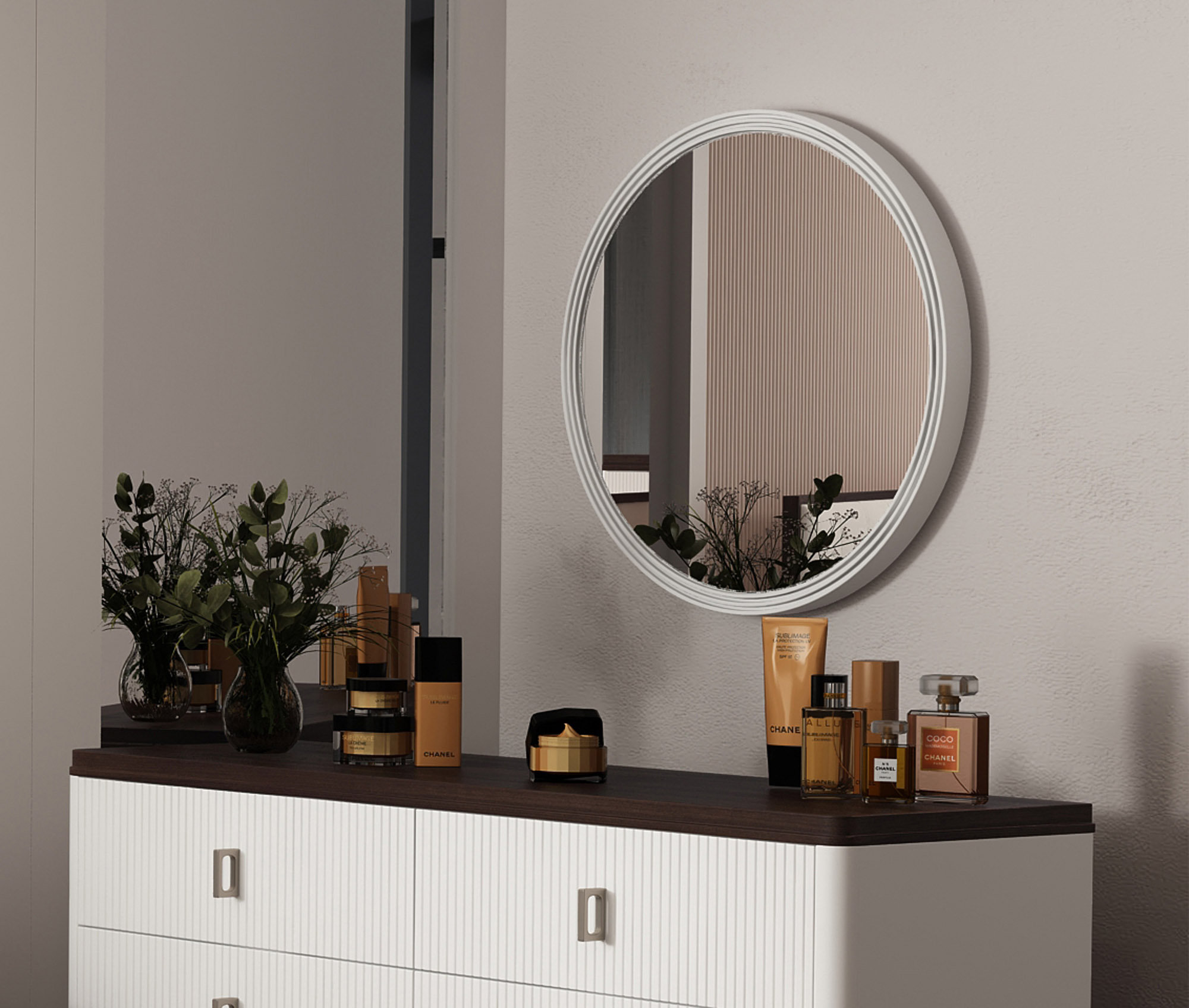 Latitude Run® Carena Gray Round Mirror | Wayfair