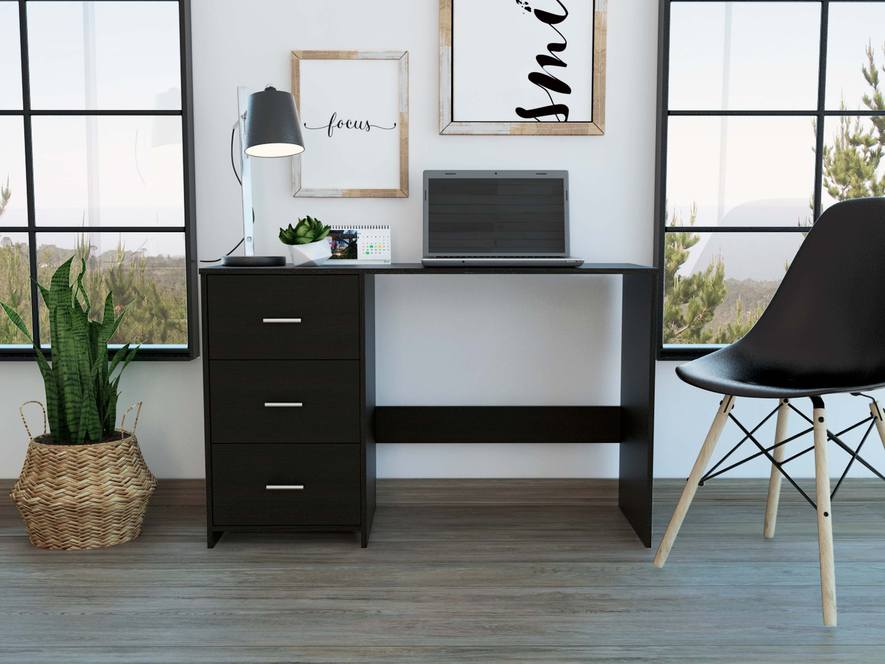Ivy Bronx Ventura 3-Drawer Writing Desk | Wayfair