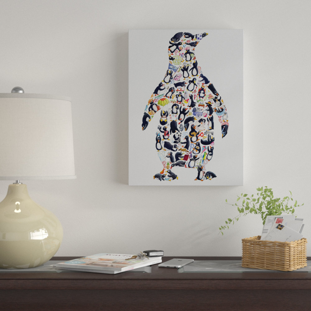 The Holiday Aisle® 'Penguin Collage' Graphic Art Print on Wrapped ...