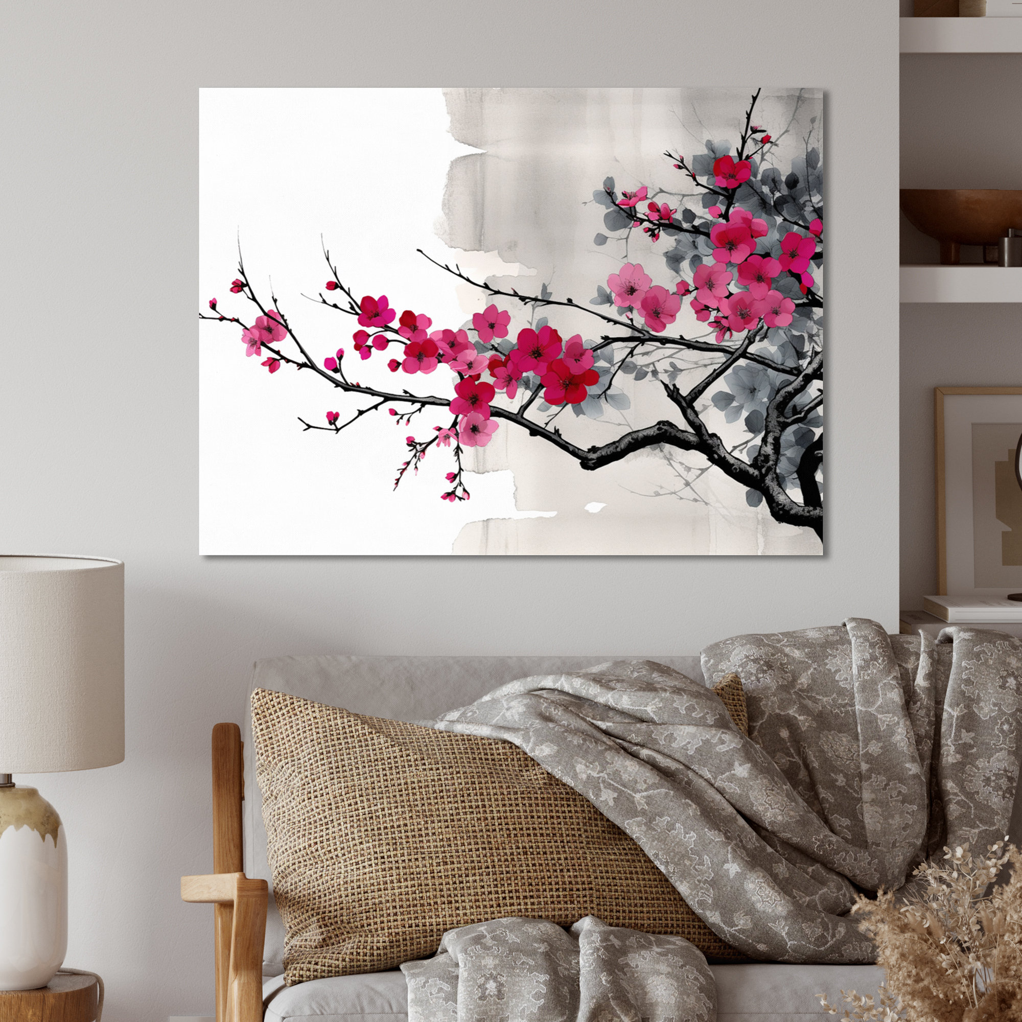Red Barrel Studio® Asian Art Sumi Blossom II - Asian Metal Wall Art ...