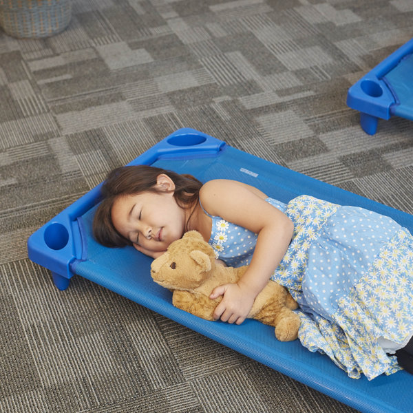 ECR4Kids Streamline Cot, Standard Size, Classroom Furniture, Blue, 6 ...