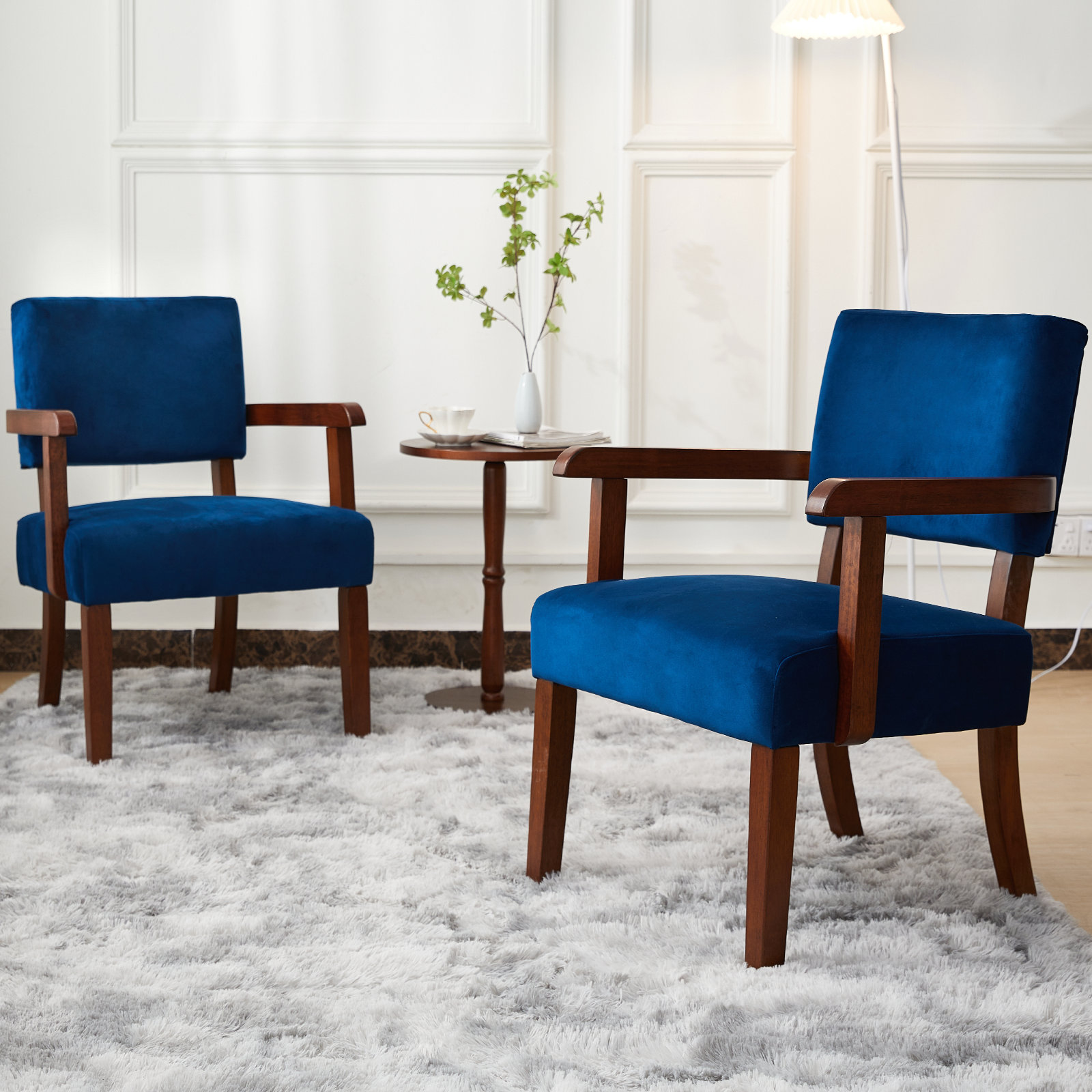 Mercer41 Soave 32.6'' Tall Velvet Accent Chairs Sets for Living Room ...