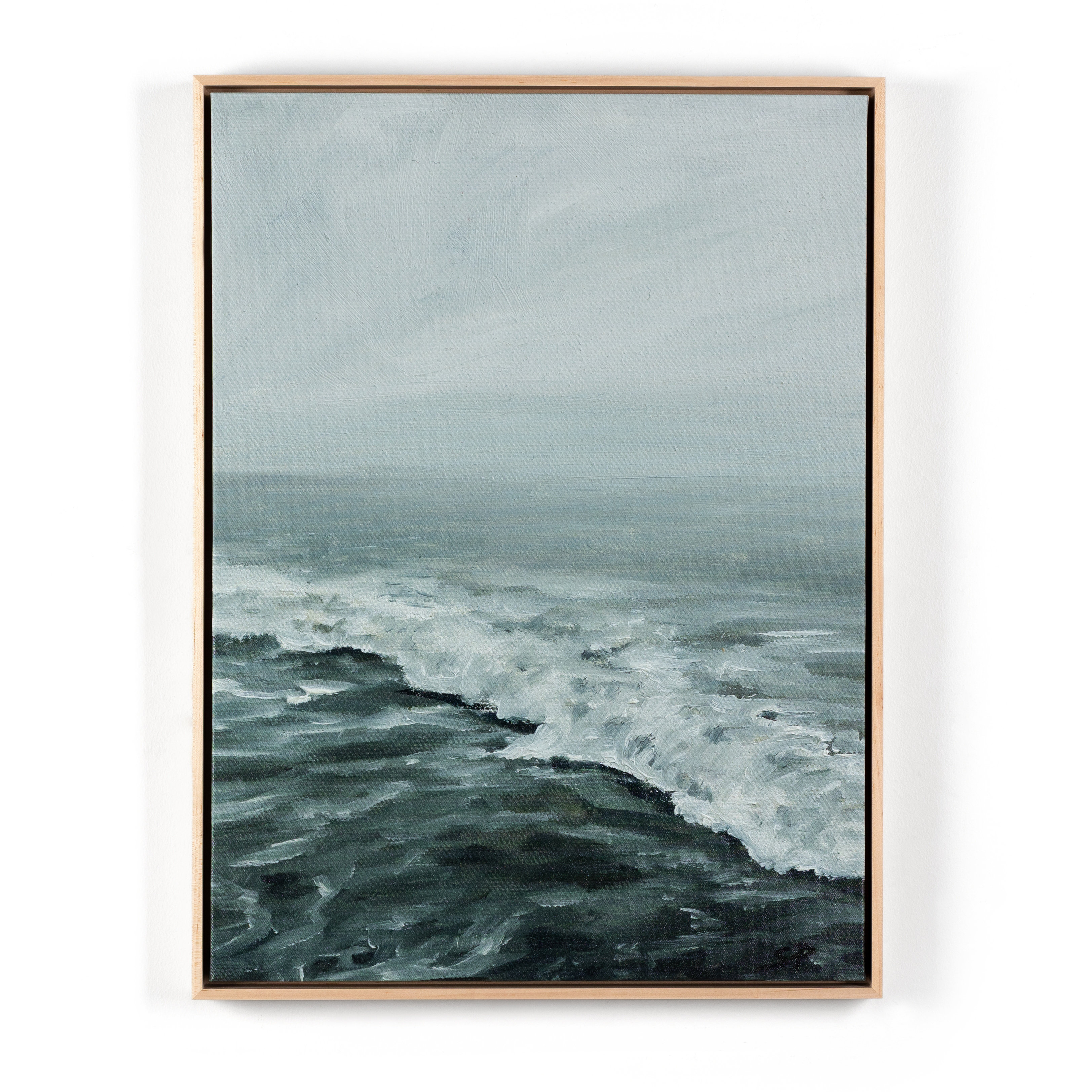 Four Hands Morning Waves by Shaina Page - Floater Frame Painting | Perigold